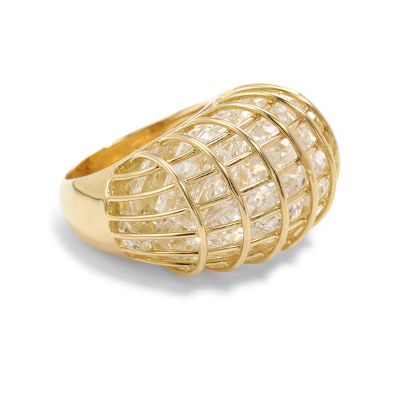 Bonhams : VERDURA: AN 18K GOLD AND ROCK CRYSTAL 'CAGED' RING