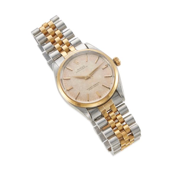 Bonhams : ROLEX: 18K GOLD AND STAINLESS STEEL 'OYSTER PERPETUAL' WRISTWATCH