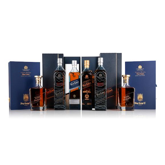 Bonhams Skinner : MIXED JOHNNIE WALKER BLUE LABEL (1 BOTTLE, 700ML; 3 ...