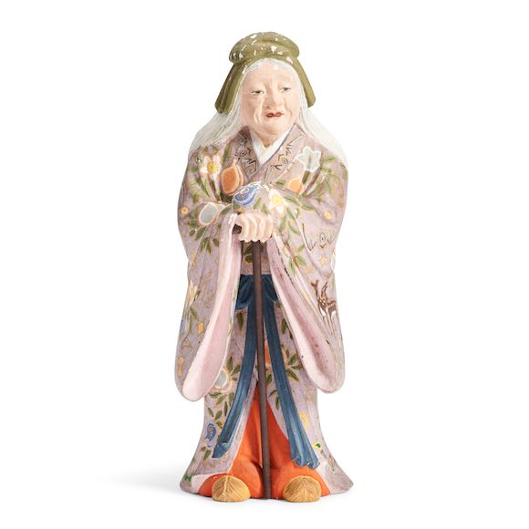 Bonhams Skinner : Kano Tessai (1845-1925) A PAINTED CARVED WOOD FIGURE ...