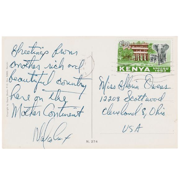 Bonhams : MALCOLM X WRITES FROM THE MOTHER CONTINENT. MALCOLM X. 1925 ...
