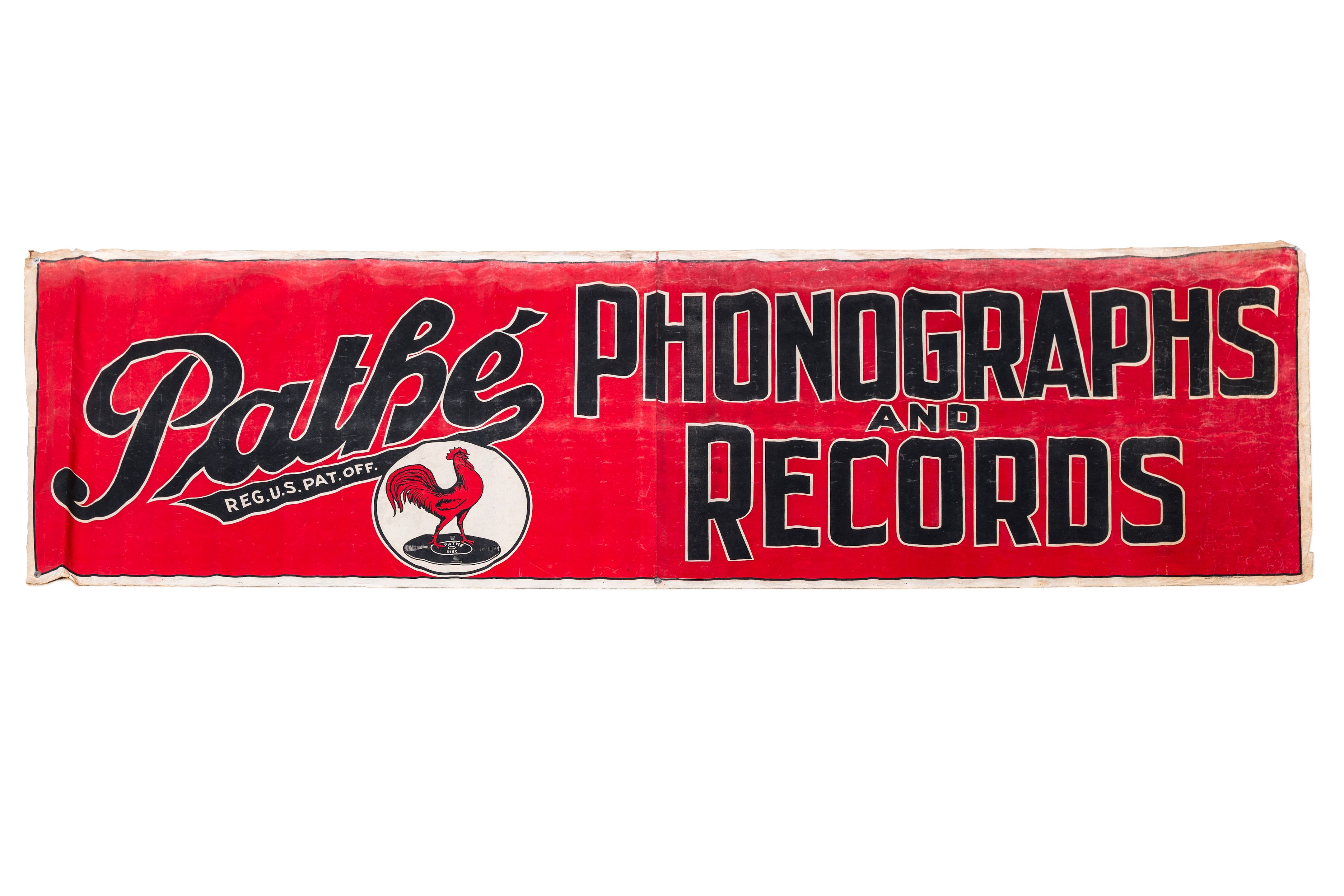 Bonhams Cars : A very large printed linen banner for Pathe Sales of ...