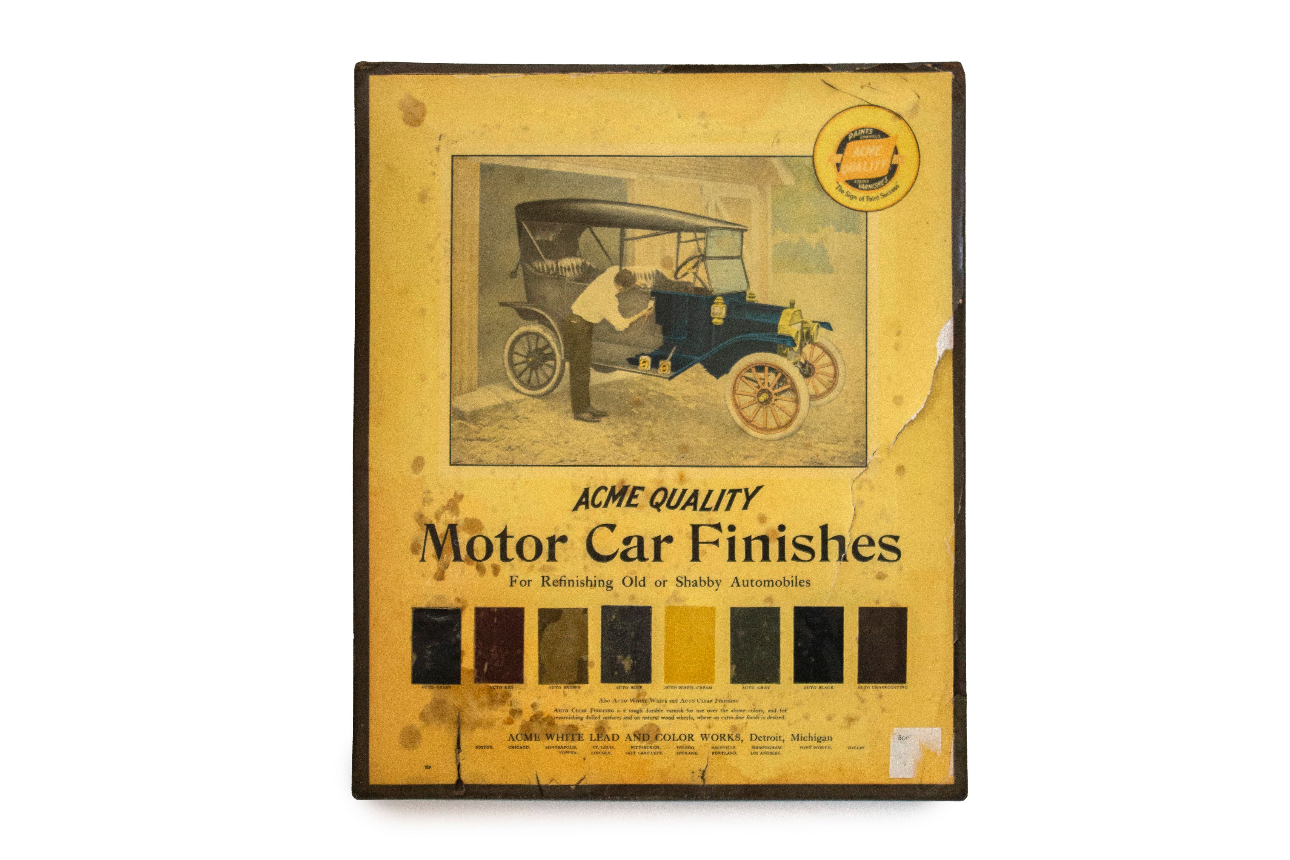 Bonhams Cars : An 'Acme Quality Motor Car Finished Auto Paint sample ...