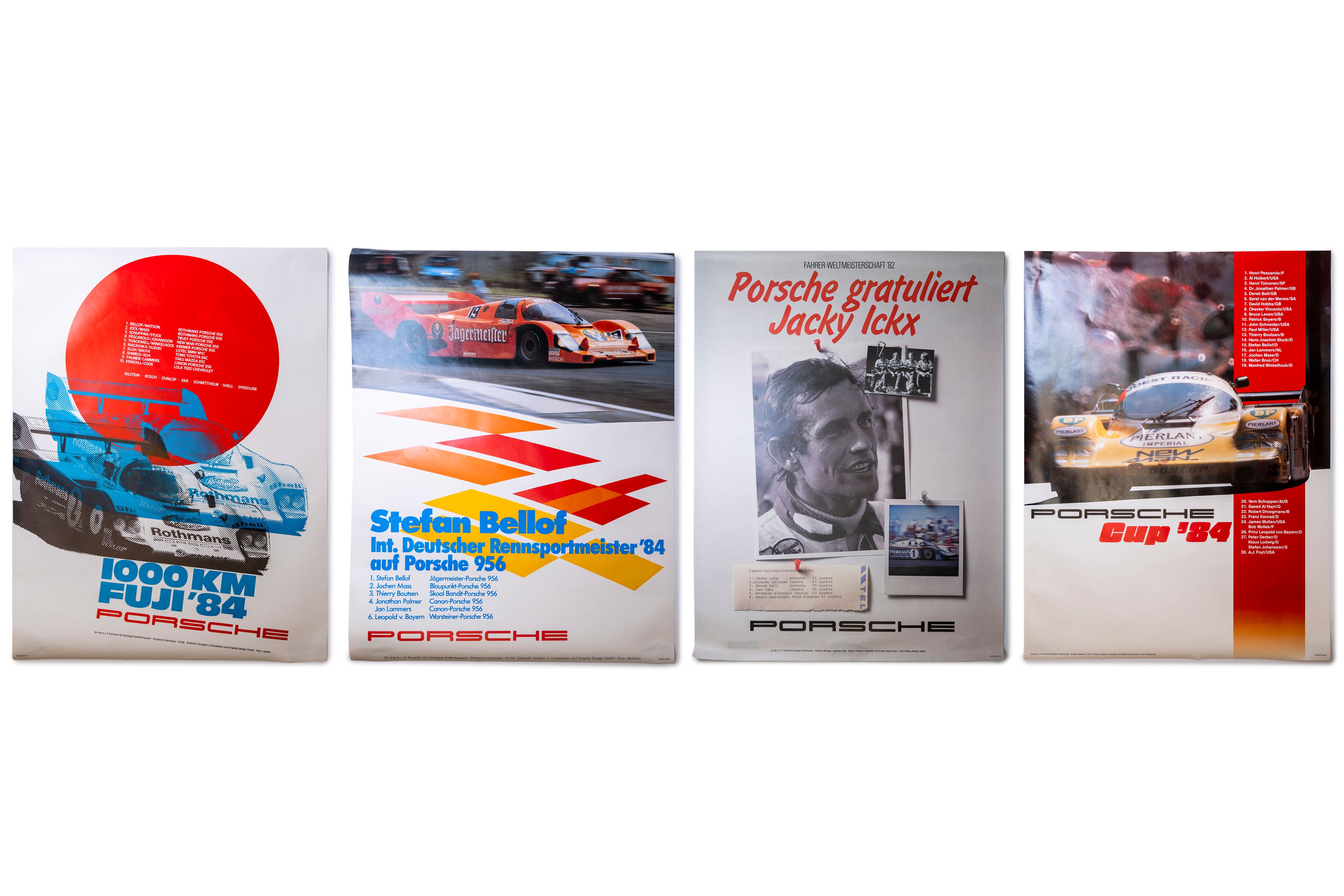 Bonhams Cars : A grouping of 4 Factory Porsche racing event posters ...