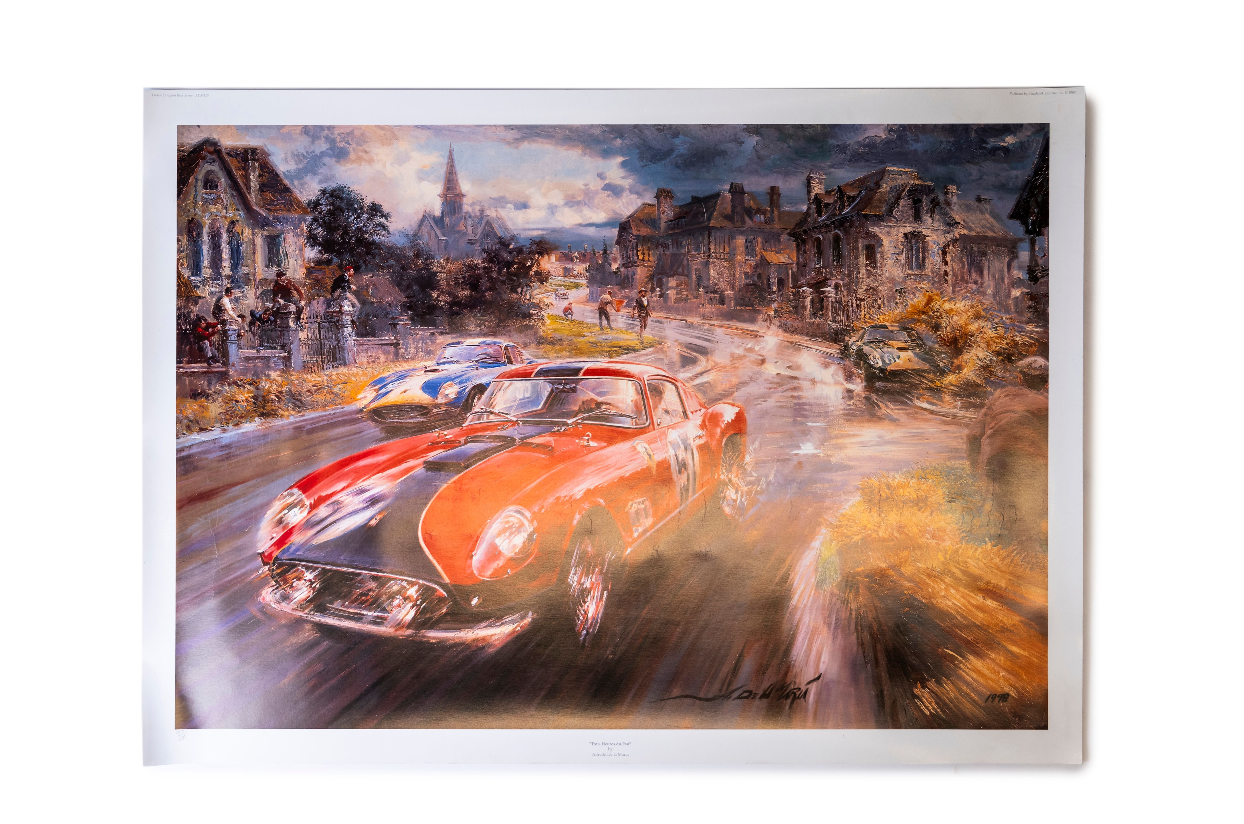 Bonhams Cars : "Trois Heures du Pau," print by Alferedo De la Maria,