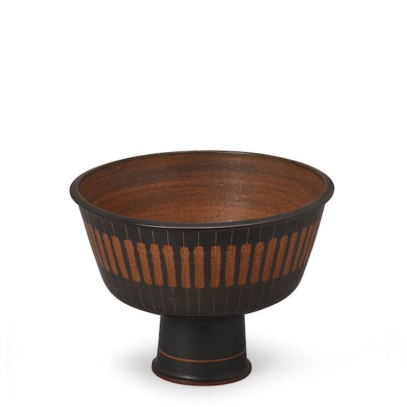 Bonhams : HARRISON MCINTOSH (1914-2016) Striped Compoteglazed stoneware ...