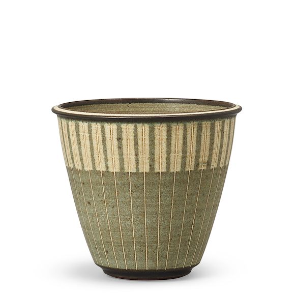Bonhams : HARRISON MCINTOSH (1914-2016) Striped Vaseglazed stoneware ...