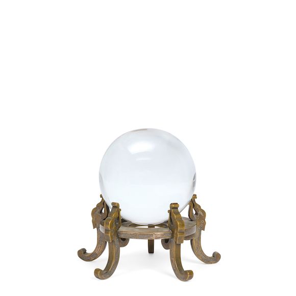 Bonhams : A CHINESE GLASS SPHERE WITH BRONZE STAND 20th century
