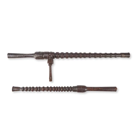 Bonhams Skinner : TWO 14TH CENTURY WROUGHT IRON HAND CANNON FROM ...