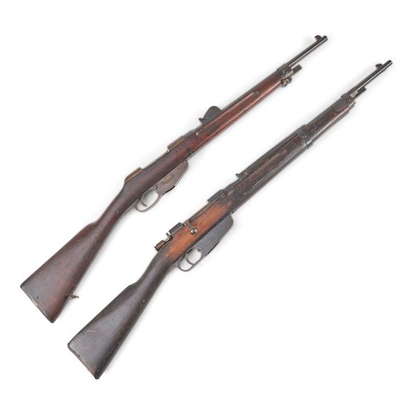 Bonhams Skinner : AN ITALIAN CARCANO MODEL 1938 SHORT RIFLE AND A DUTCH ...