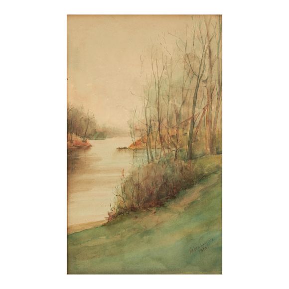 Bonhams Skinner : Helen Loomis (died 1920) A Stream in Autumn
