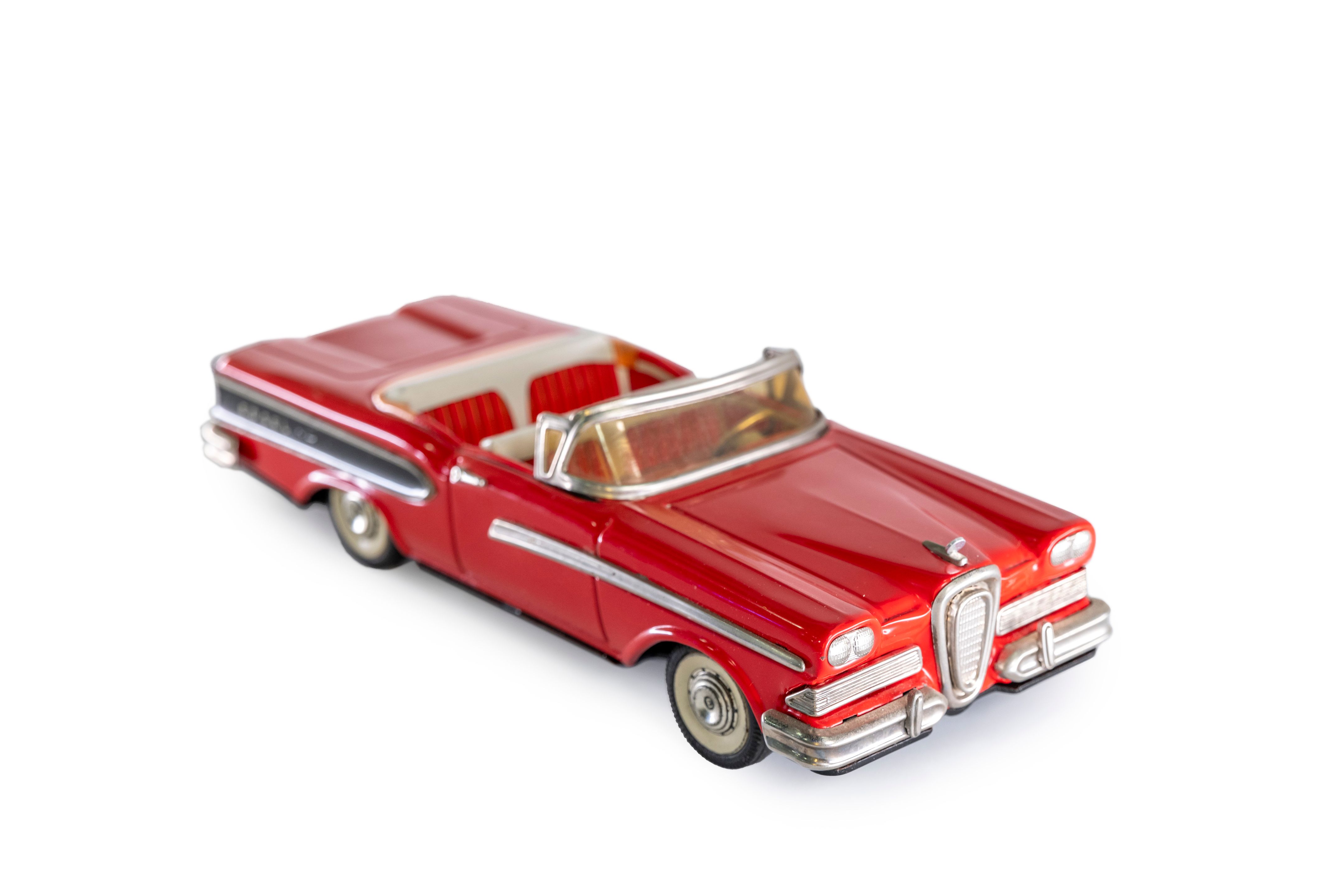 Bonhams Cars : A Ford Edsel tinplate friction toy car, by Haji,