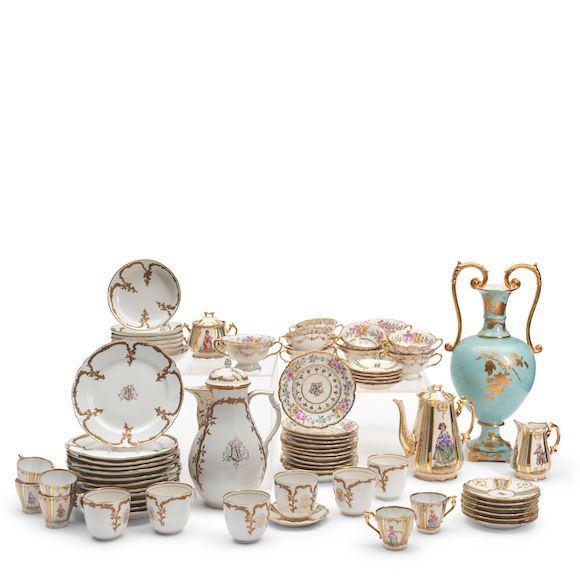 Bonhams Skinner : LARGE GROUP OF MOSTLY GERMAN PORCELAIN ITEMS 19th ...