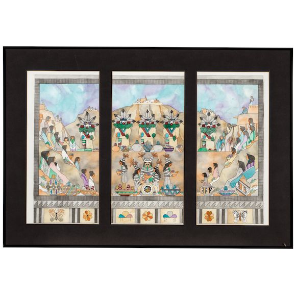 Bonhams : A Janeele Numkena watercolor, 2014