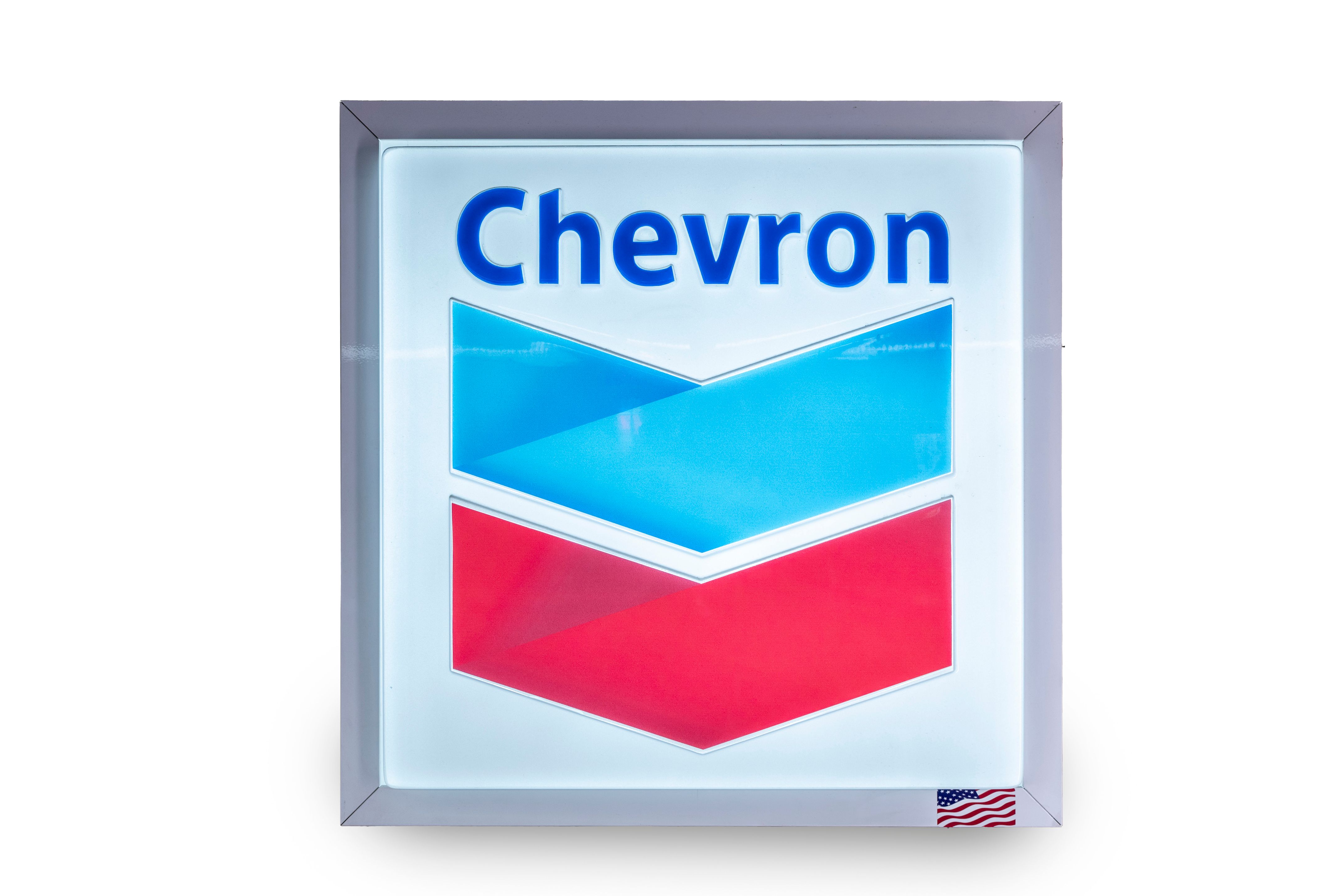 Bonhams Cars : A Chevron Illuminated hanging sign,