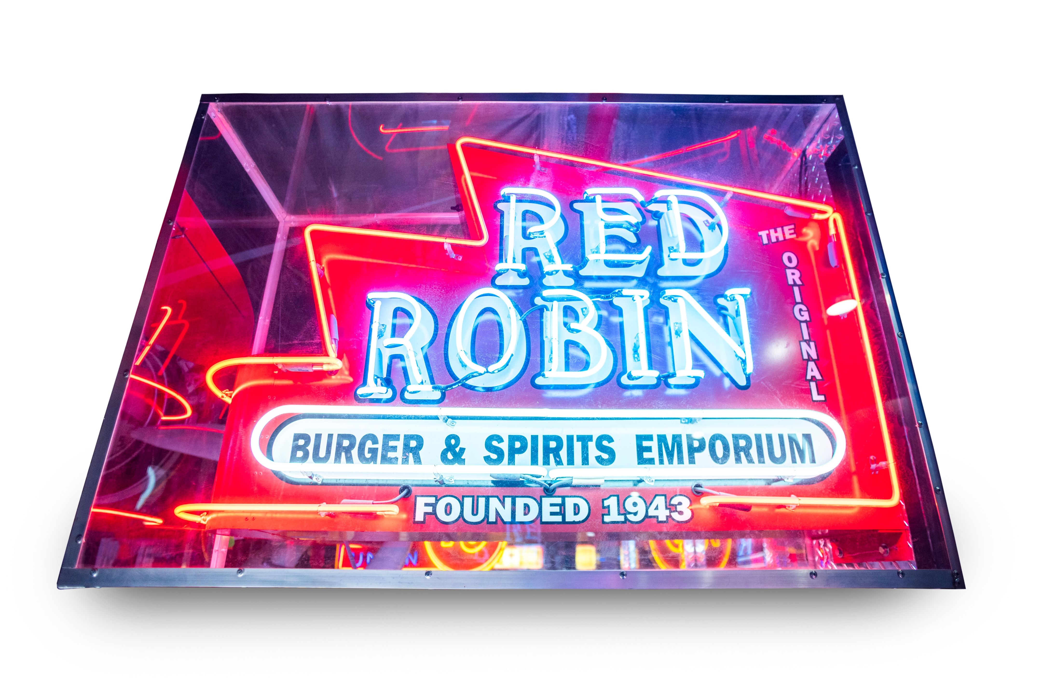 Bonhams Cars : A Red Robin 'Burger & Spirits Emporium' neon sign,