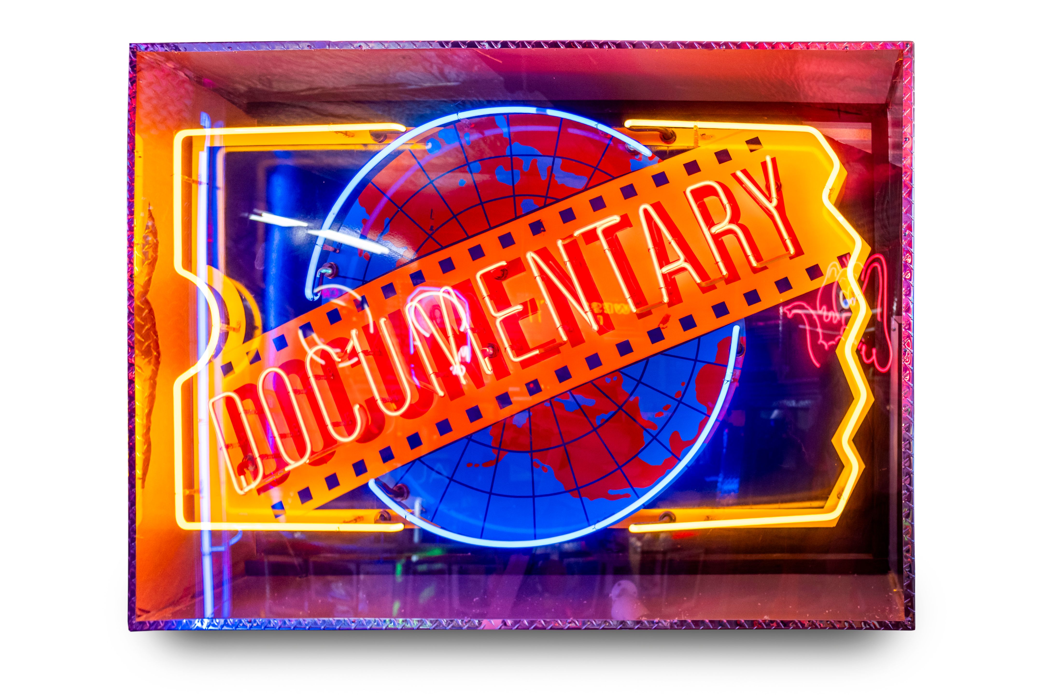 Bonhams Cars : A 'Documentary' neon sign,