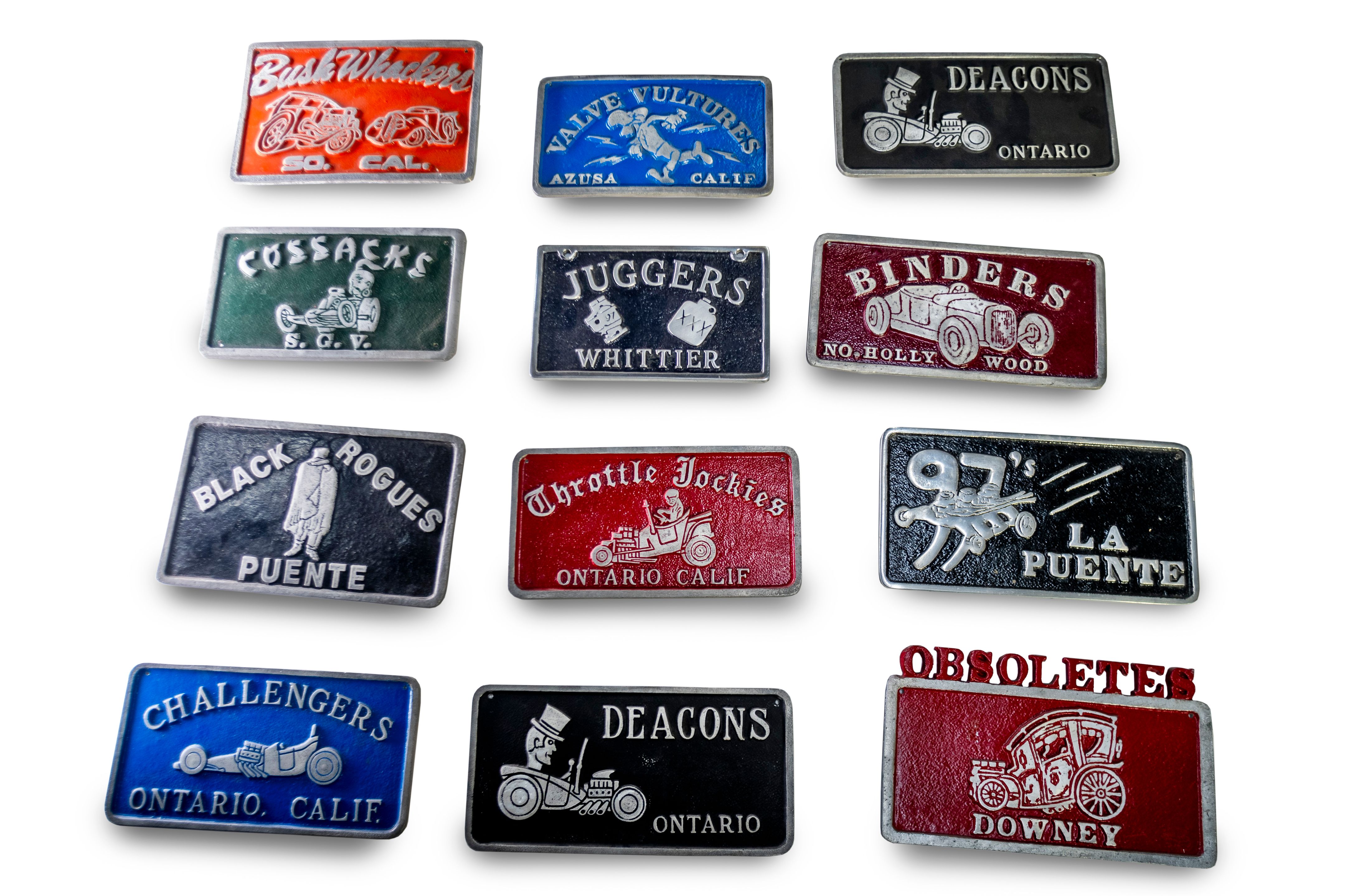 Bonhams Cars : Twelve Alloy cast car club/run plaques,
