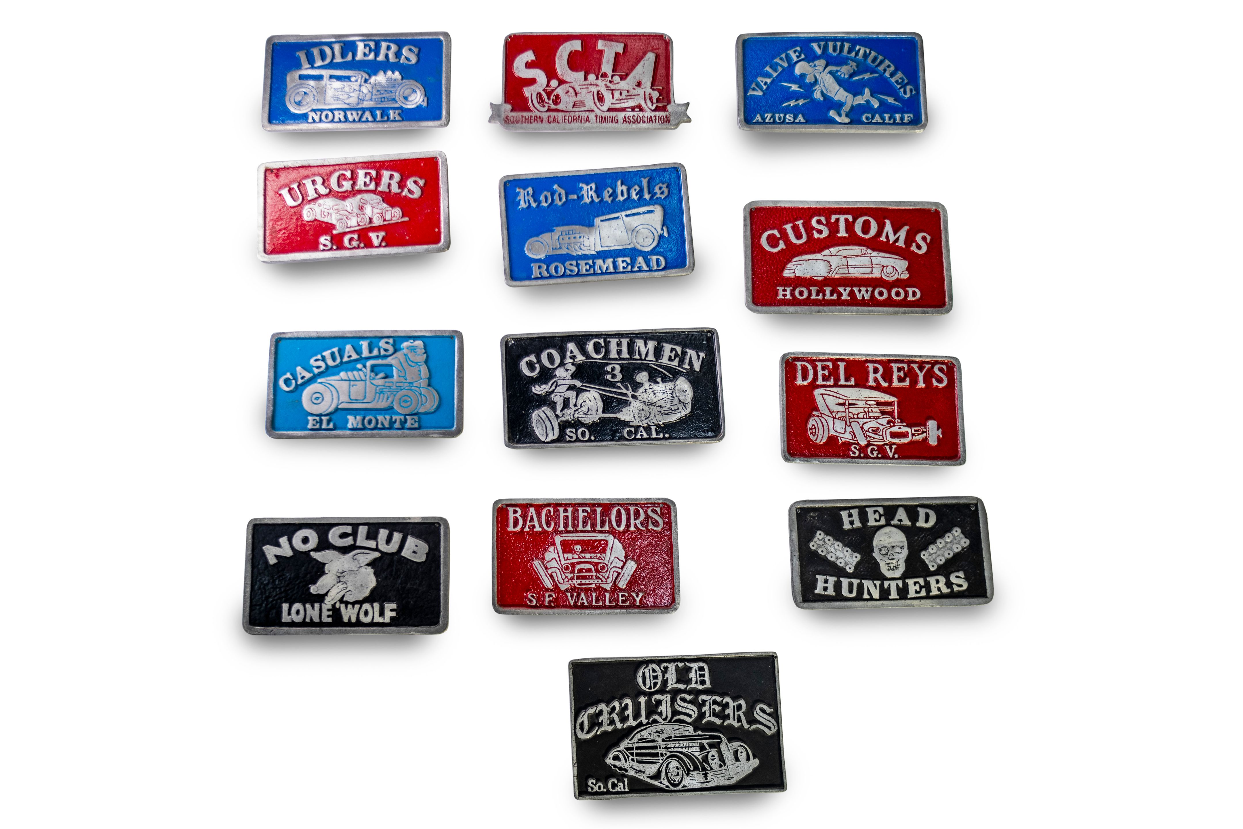 Bonhams Cars : Thirteen Alloy cast car club/run plaques,