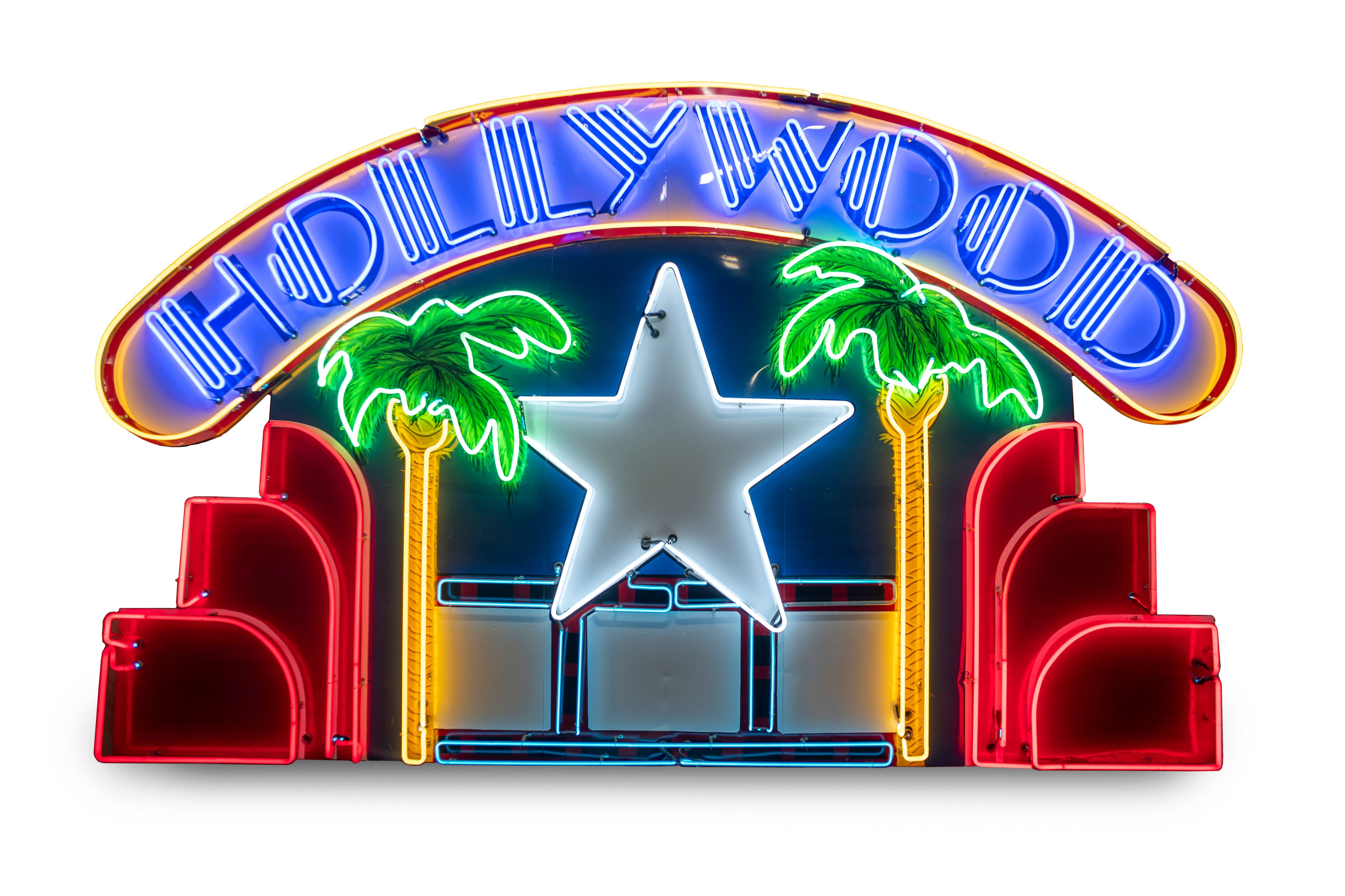 Bonhams Cars : A very large Hollywood neon sign,