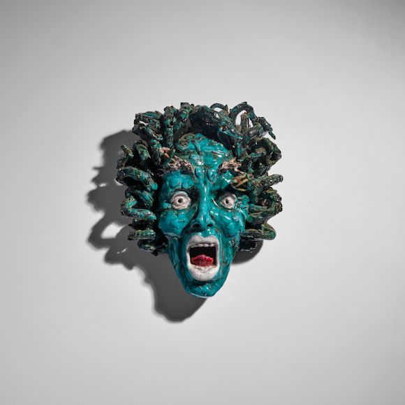 Bonhams : PROFESSOR EUGENIO PATTARINO (1885-1971) 'Medusa' Maskcirca 1950glazed earthenware ...