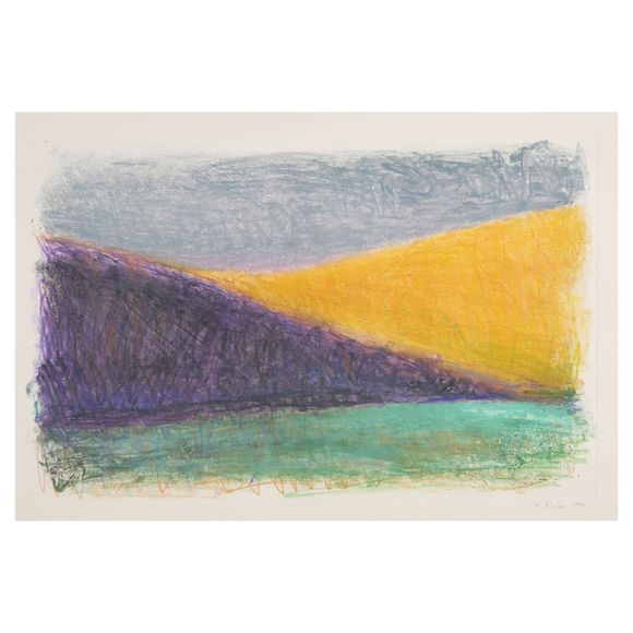 Bonhams Skinner : Wolf Kahn (1927-2020); Purple, Yellow Landscape Angels;