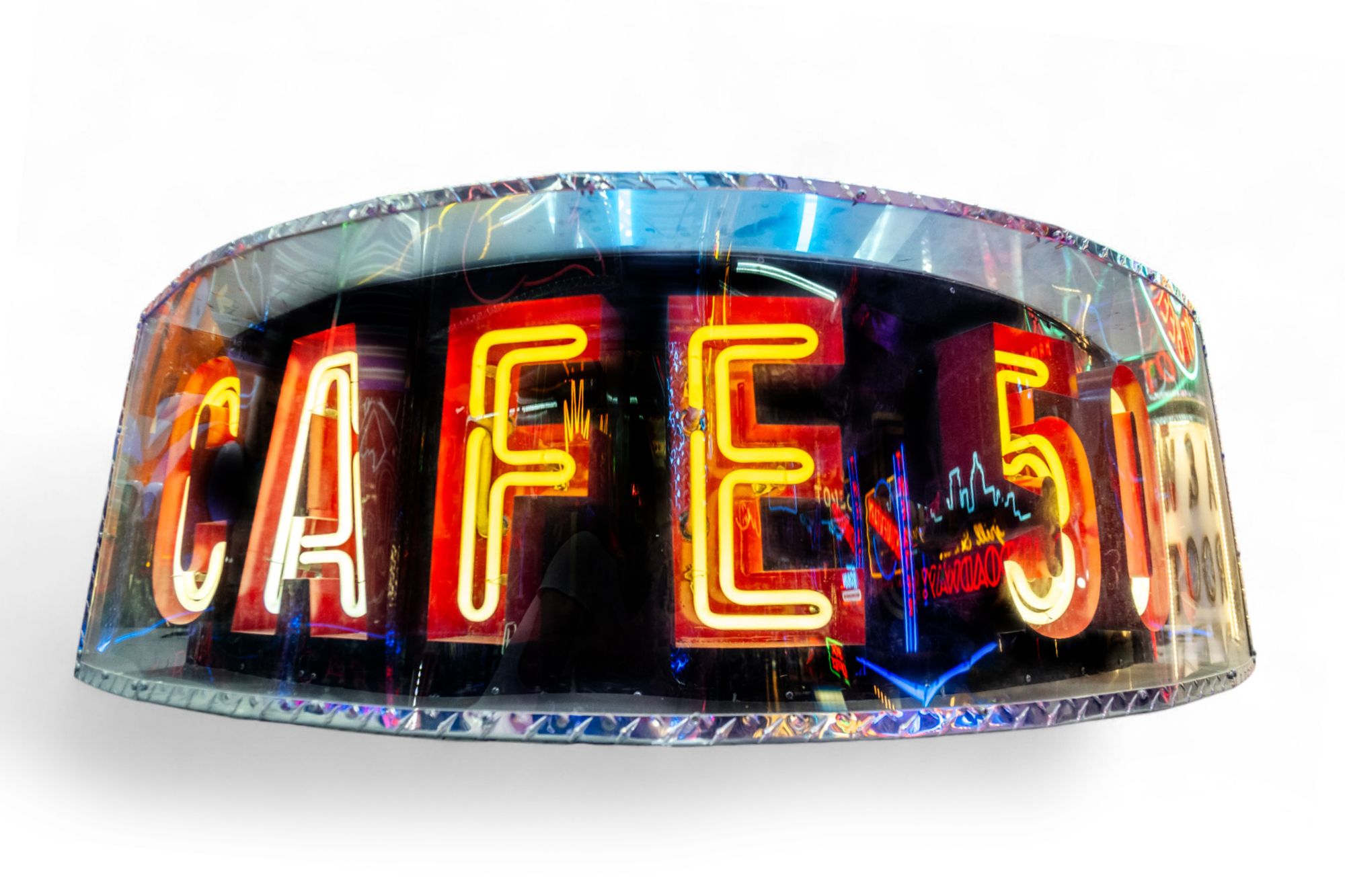 Bonhams Cars : A Cafe 50s neon curved sign,