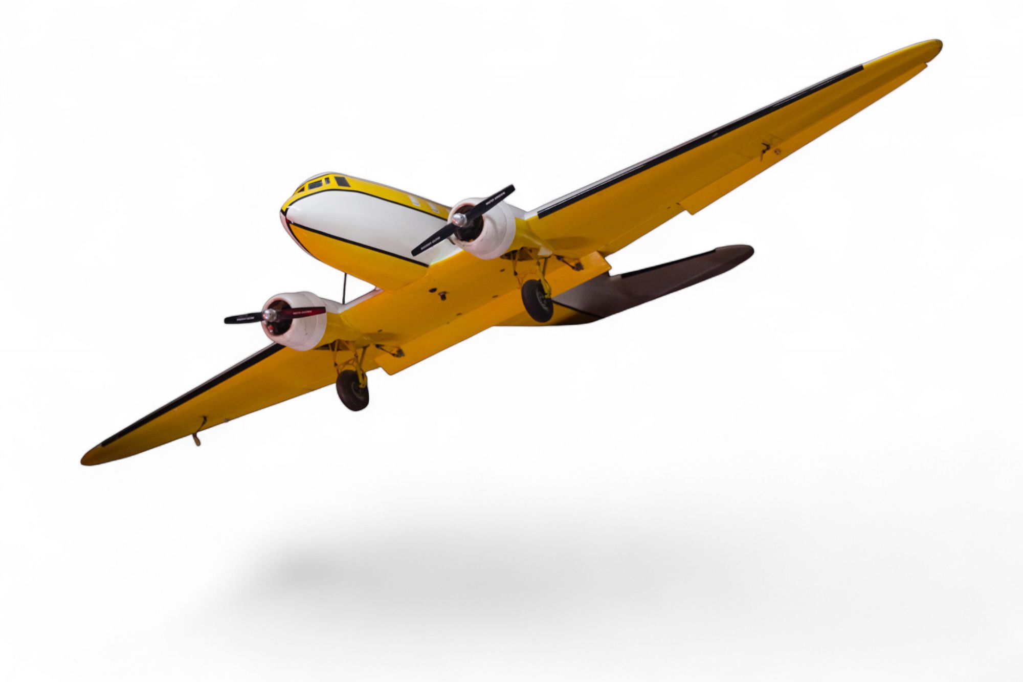 Bonhams Cars : A Douglas DC-3 style dual propeller static model airplane,