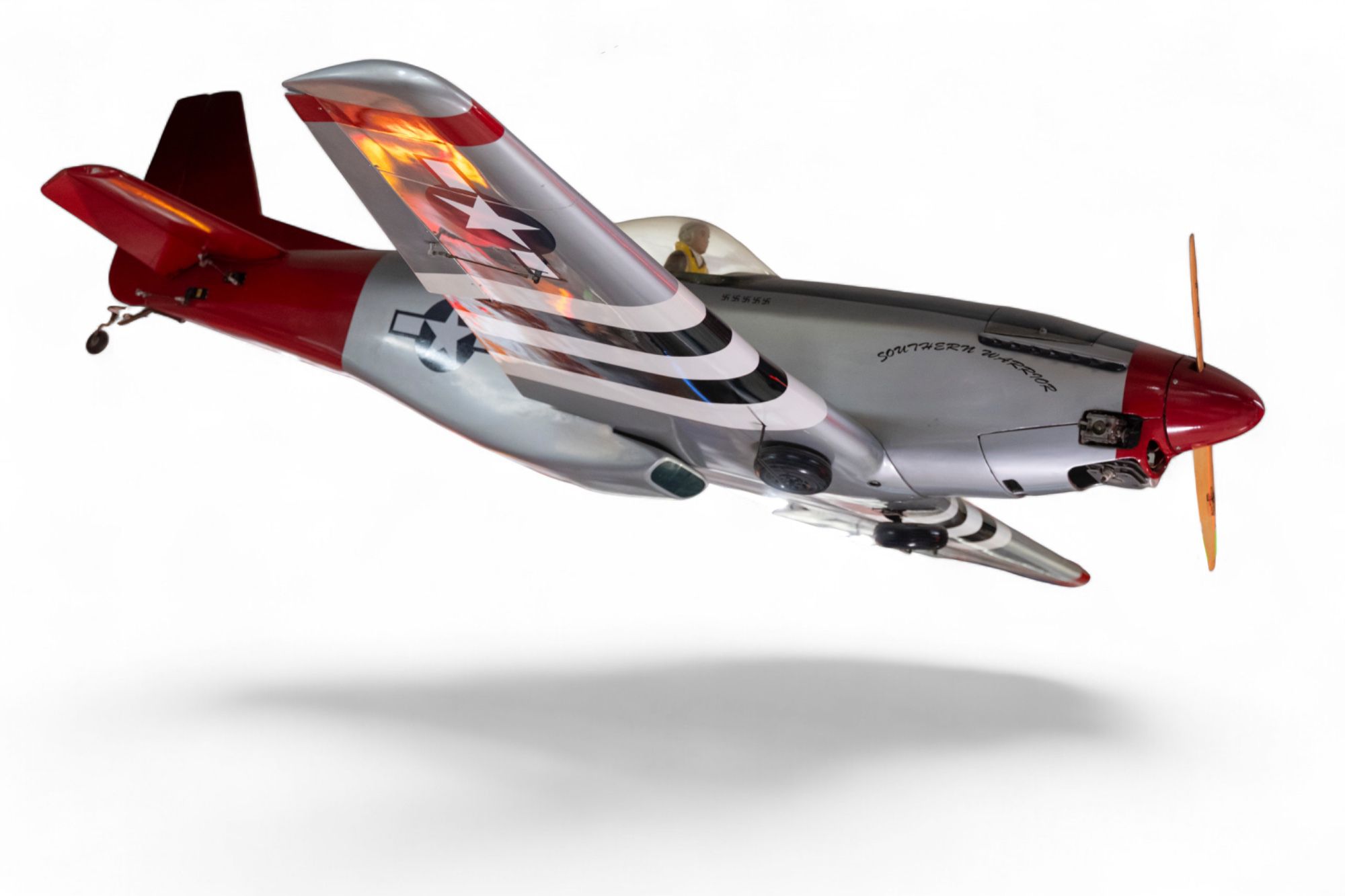 Bonhams Cars : A large P51 Mustang flying scale model airplane,