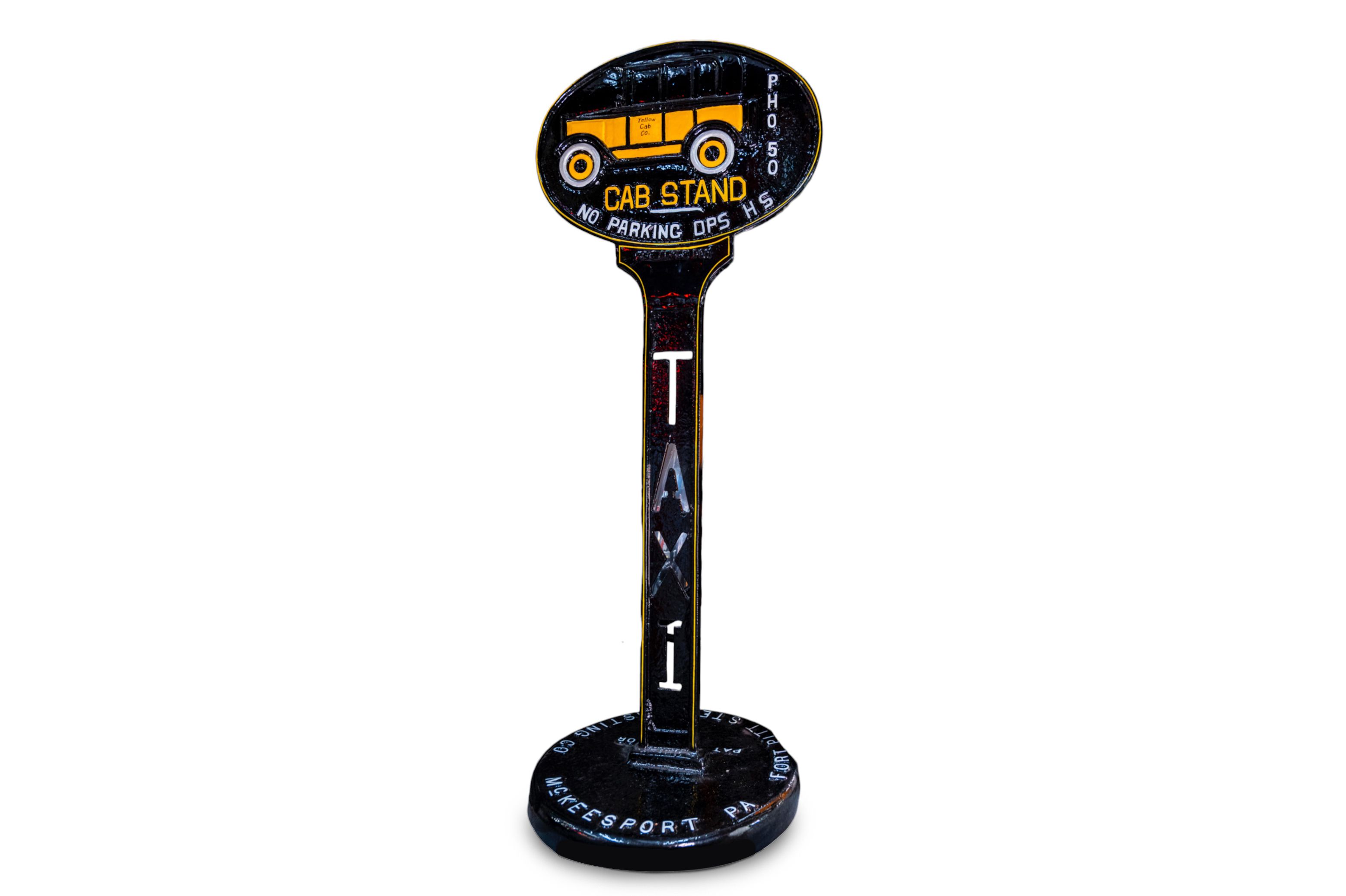Bonhams Cars : A Cab Stand cast iron curb sign,