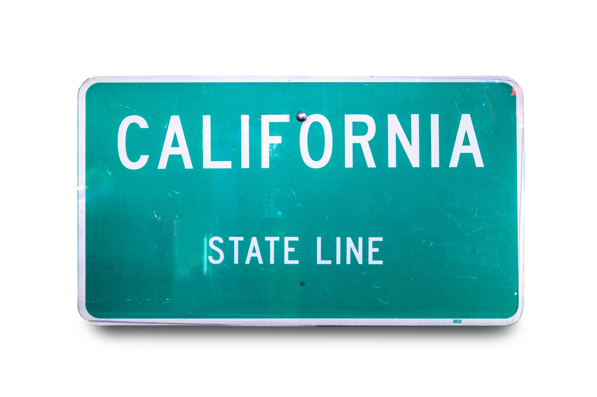 Bonhams Cars : A California State line road sign,
