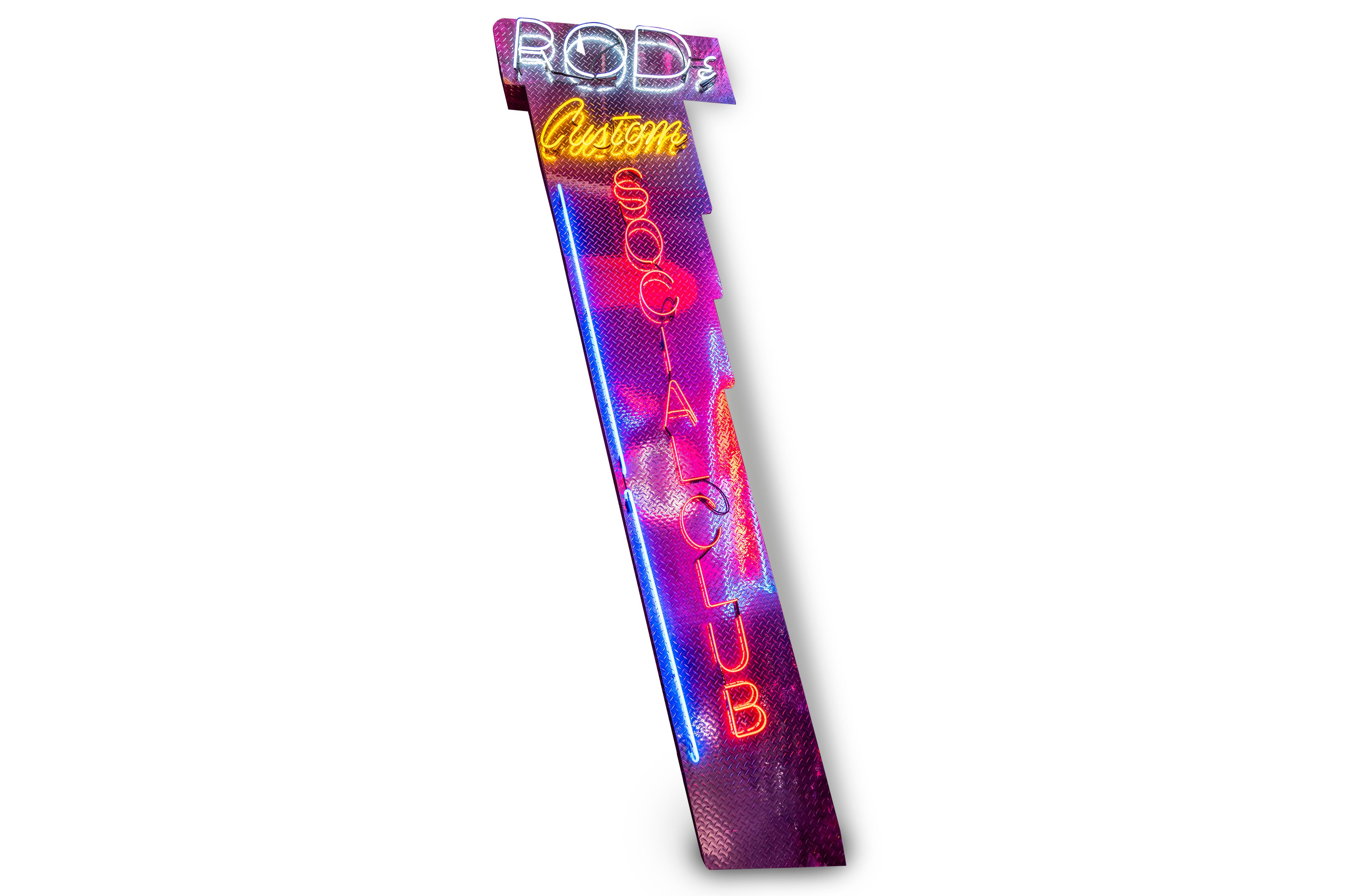 Bonhams Cars : A bespoke Rod & Custom Social Club neon sign,
