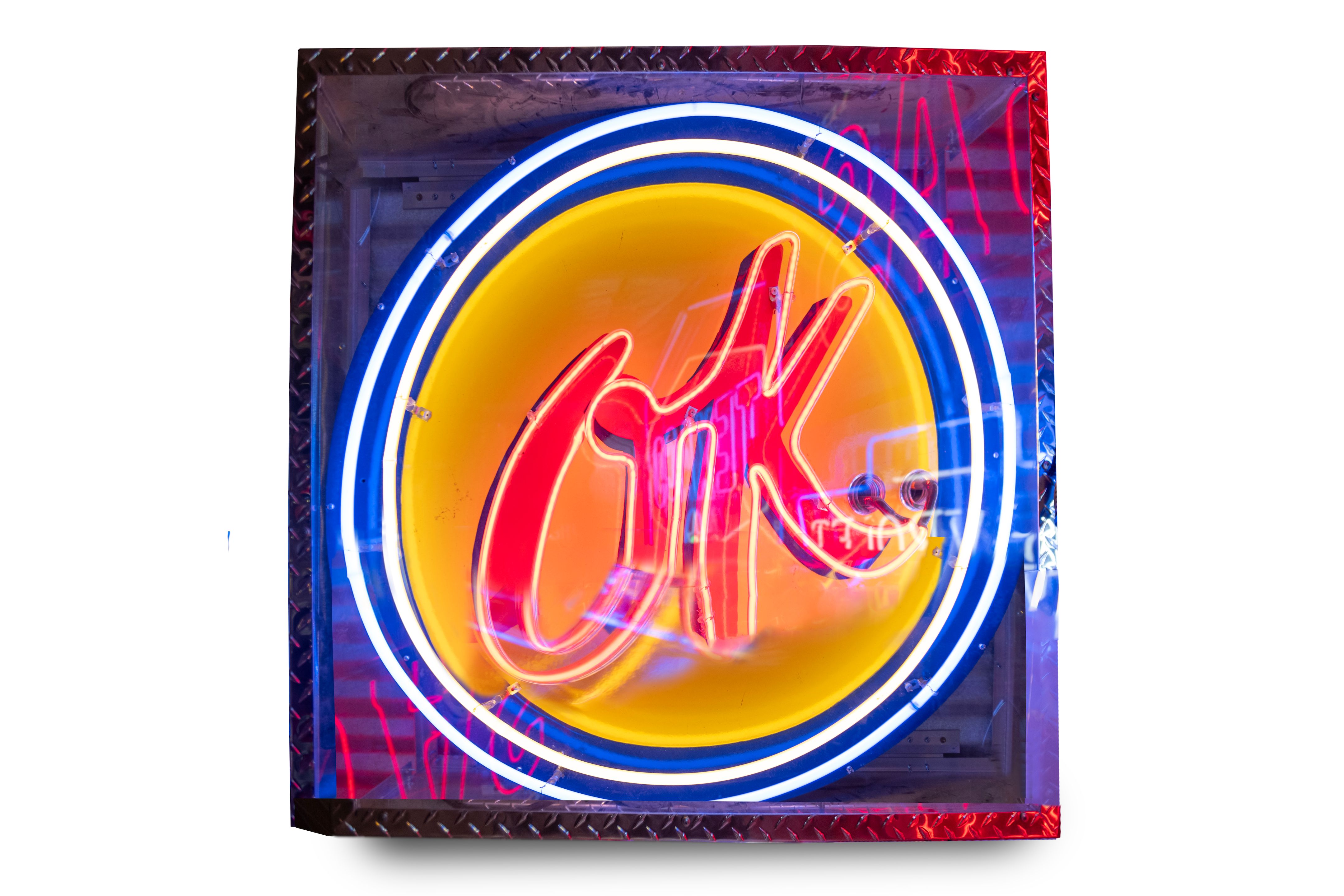 Bonhams Cars : An Ok porcelain neon sign,