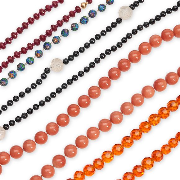 Bonhams Skinner : SIX COMPOSITION NECKLACES, TWO METAL NECKLACES, FOUR ...