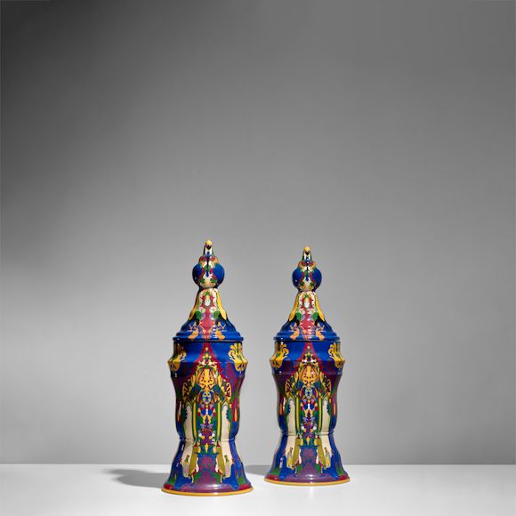Bonhams : T.A.C. COLENBRANDER (1841-1930) Pair of Large 'Cathedral ...