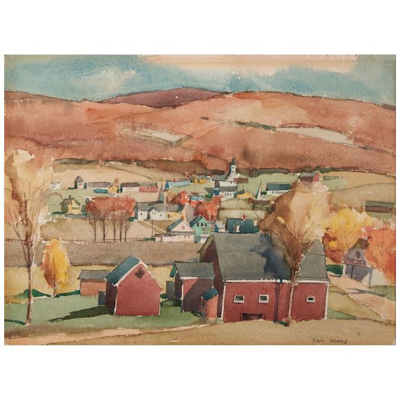Bonhams Skinner : Paul Sample (1896-1974) Village in Autumn
