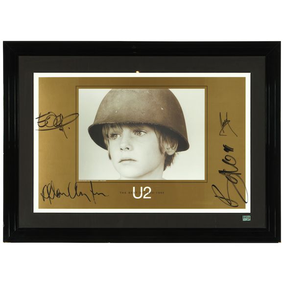 Bonhams : U2: A 'The Best of U2 1980-1990' poster signed by the band, 1988,