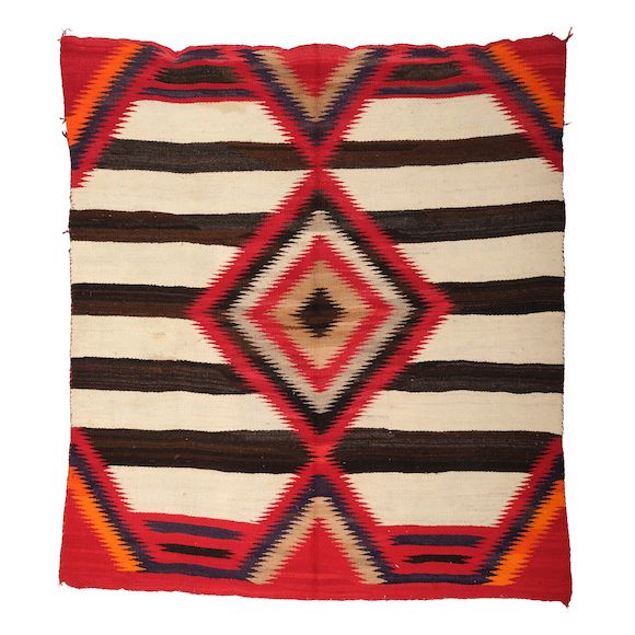 Bonhams : A Diné (Navajo) third phase wearing blanket-inspired rug