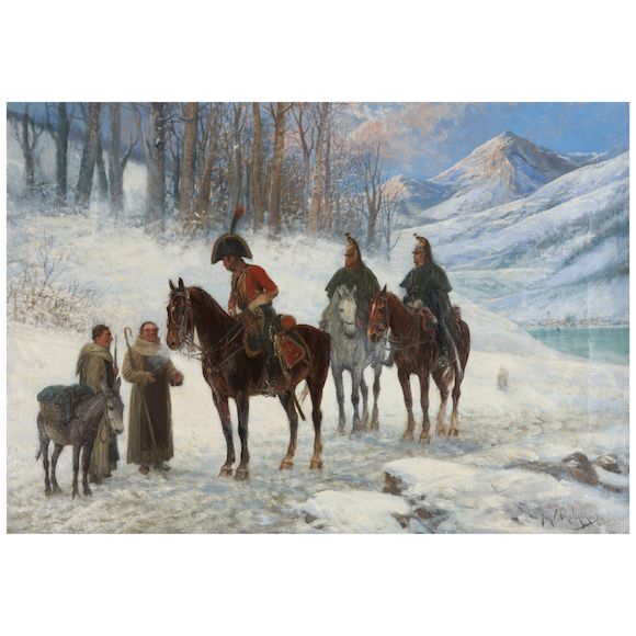 Bonhams Skinner : Jan van Chelminski (Polish, 1851-1925) Officers on a ...