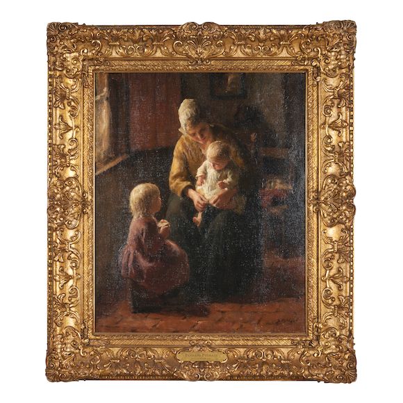 Bonhams Skinner : Bernard Pothast (Dutch, 1882-1966) Dressing the Baby ...