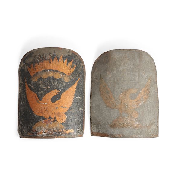 Bonhams Skinner : TWO PAINTED AND GILDED TIN FEDERAL PERIOD MILITIA CAP ...