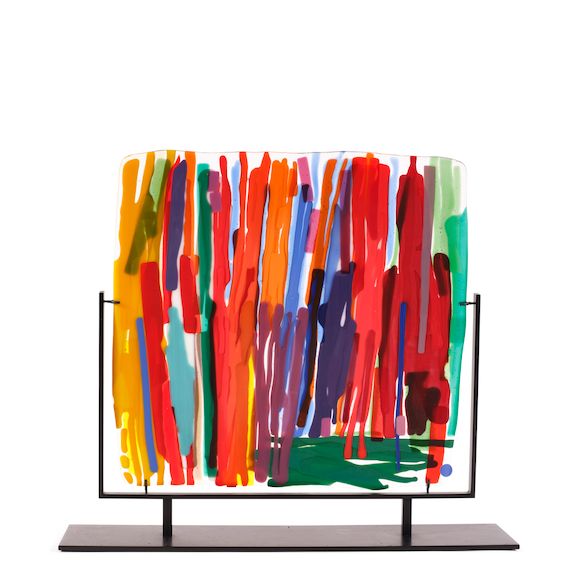 Bonhams : STEVE KLEIN (BORN 1946) Curved Panel kiln-formed glass ...