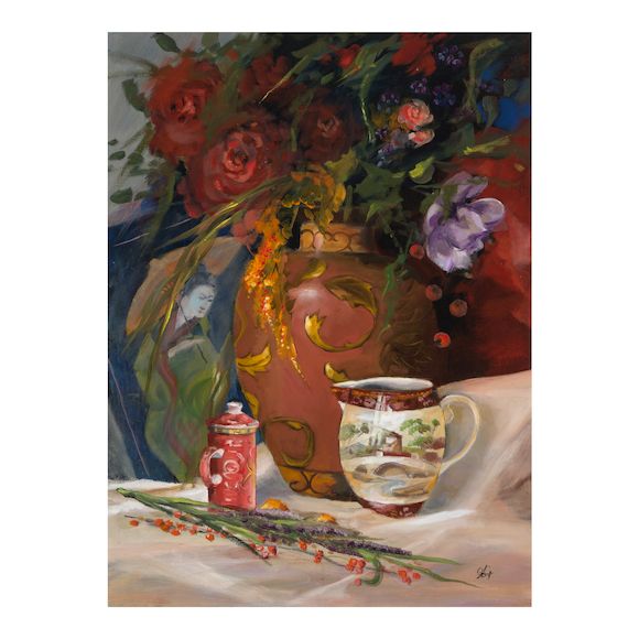 Bonhams : GENE HACKMAN (1930-2025) Floral Still Life 24 x 18 in ...