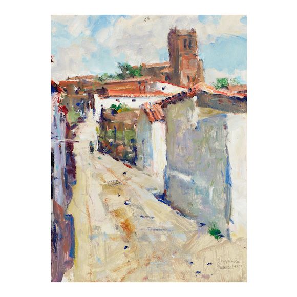 Bonhams : DOUG HIGGINS (B. 1939) Midday, Spain 16 x 12 in. (40.6 x 30.5 ...