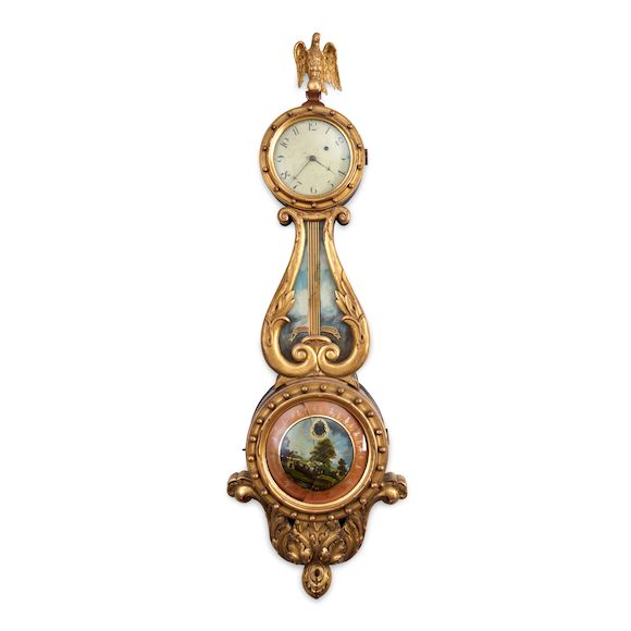 Bonhams Skinner : Empire Lyre Wall Clock Lemuel Curtis (1790-1857 ...
