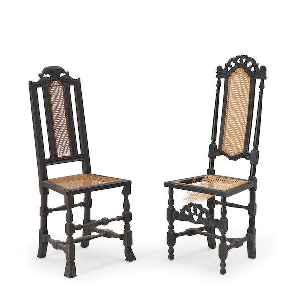 Bonhams Skinner : Two William & Mary Beech and Maple Side Chairs New ...