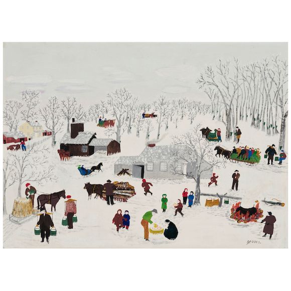 Bonhams : ANNA MARY ROBERTSON "GRANDMA" MOSES (1860-1961) Sugaring Off ...