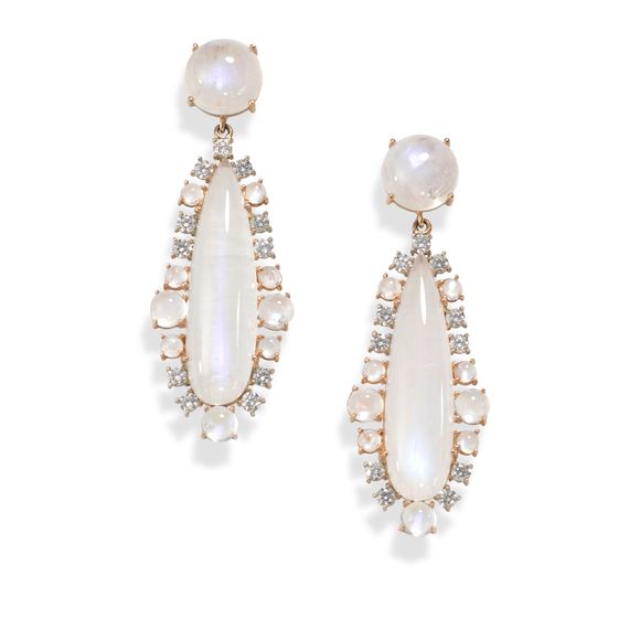 Bonhams : IRENE NEUWIRTH: A PAIR OF 18K ROSE GOLD, MOONSTONE AND ...