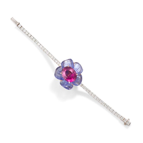 Bonhams : IRENE NEUWIRTH: AN 18K BI-COLOR GOLD, TOURMALINE AND DIAMOND ...