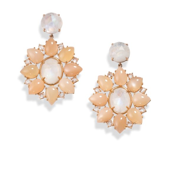 Bonhams : IRENE NEUWIRTH: A PAIR OF 18K ROSE GOLD, MOONSTONE AND ...